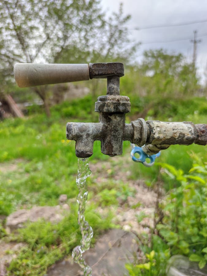 Old Rusty Water Tap in the Park. Stock Image - Image of outdoor ...
