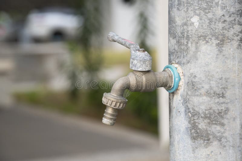 An Old Rusty Water Tap in the Park Stock Image - Image of drip, valve ...