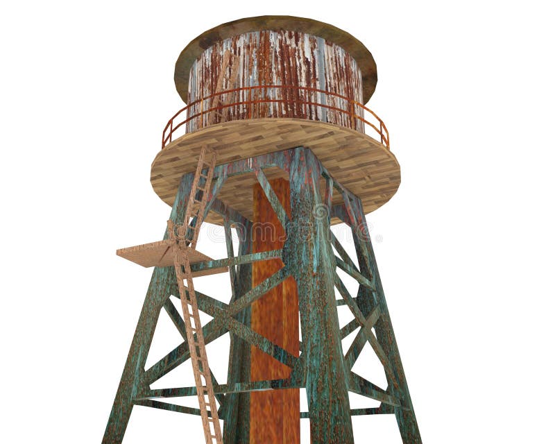 The old rusty water tower stock illustration. Illustration of century ...