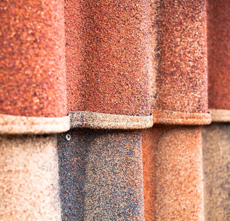 Old Rusty Wavy Metal Roofing Slate Stock Image - Image of covering ...