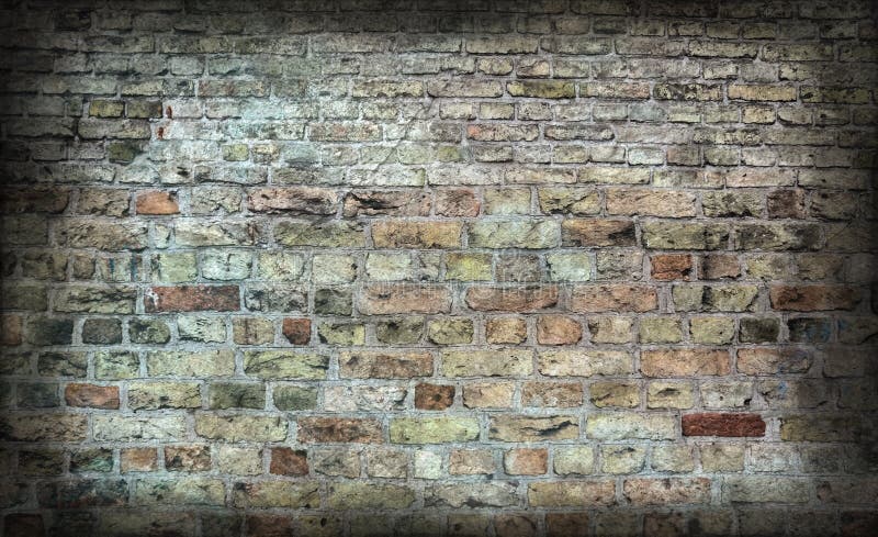 Old Rusty Weathered Brick Wall with a Copy Space Stock Image - Image of ...