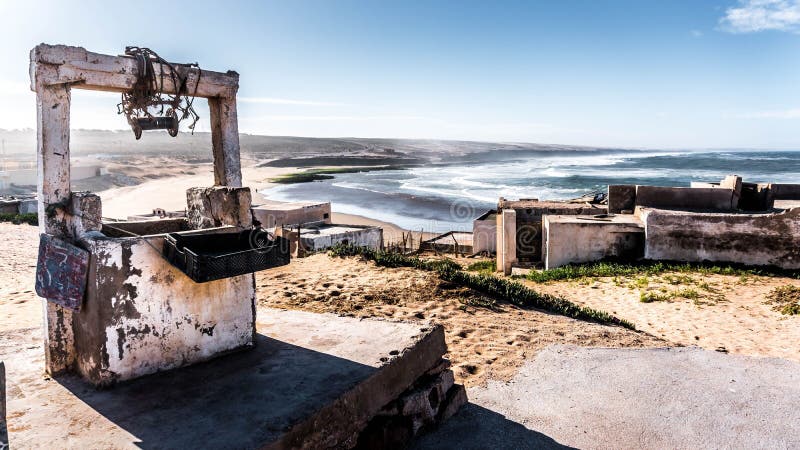 Old Rusty Well at the Beach Stock Image - Image of skyline, shore ...