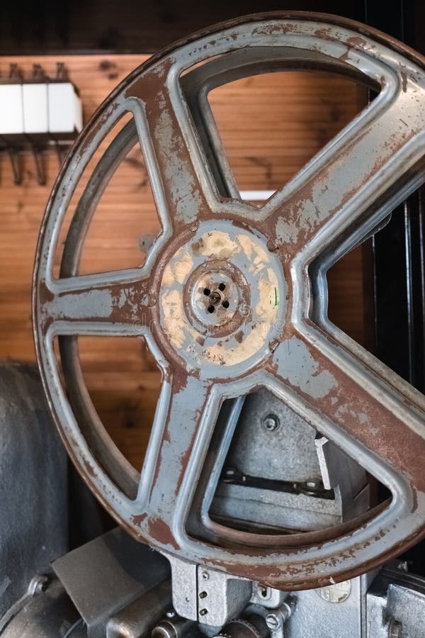 Old and Rusty Wheel of an Antique Movie Projector Stock Image - Image ...