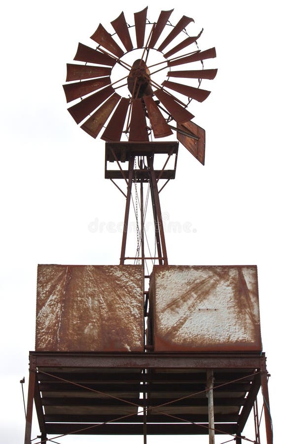 Old Rusty Barn and Windmill Stock Photo - Image of history, rustic ...