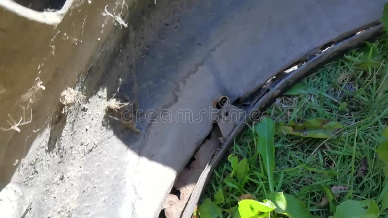 Old rusty wing of car stock footage. Video of tool, damaged - 351207892