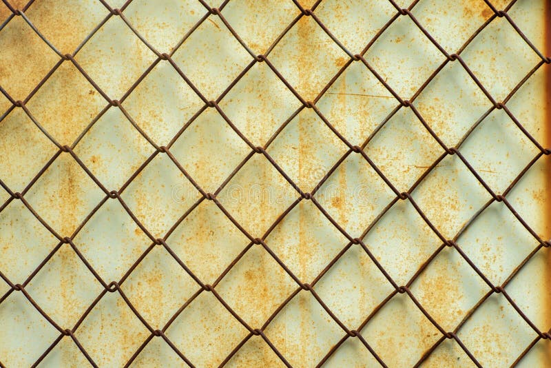 Old Rusty Wire Mesh and Old Metal Sheets in the Background Stock Image ...