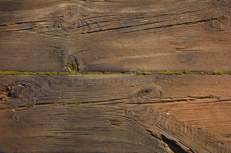 Old Rusty Wood (moss Growing between the Planks) Stock Photo - Image of ...
