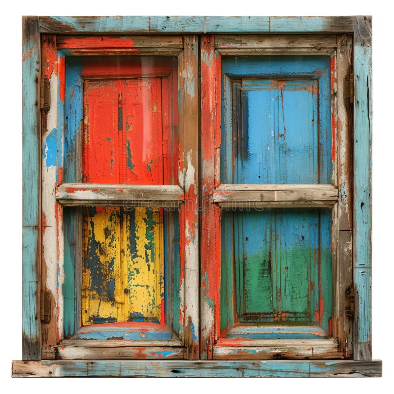 173 Old Rusty Wooden Colorful Window Frame Stock Photos - Free ...
