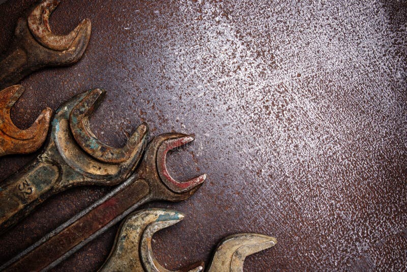 Old rusty wrenches stock image. Image of supply, still - 61015513