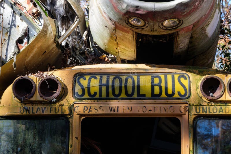 Old Abandoned School Bus stock photo. Image of dirty - 137416360