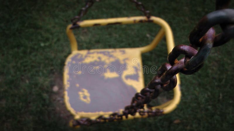 Old and Rusty Yellow Swing Anc Chain Stock Photo - Image of kirli ...