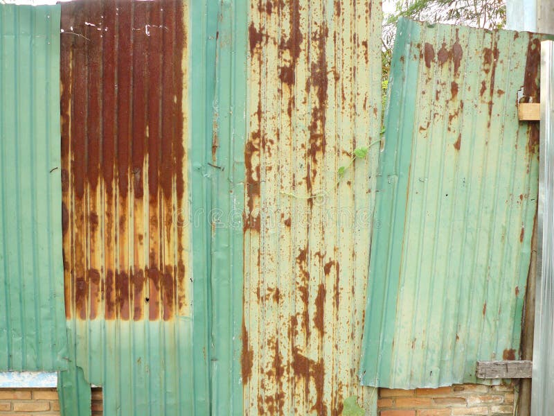 Old Rusty zinc wall stock image. Image of industrial - 91265867