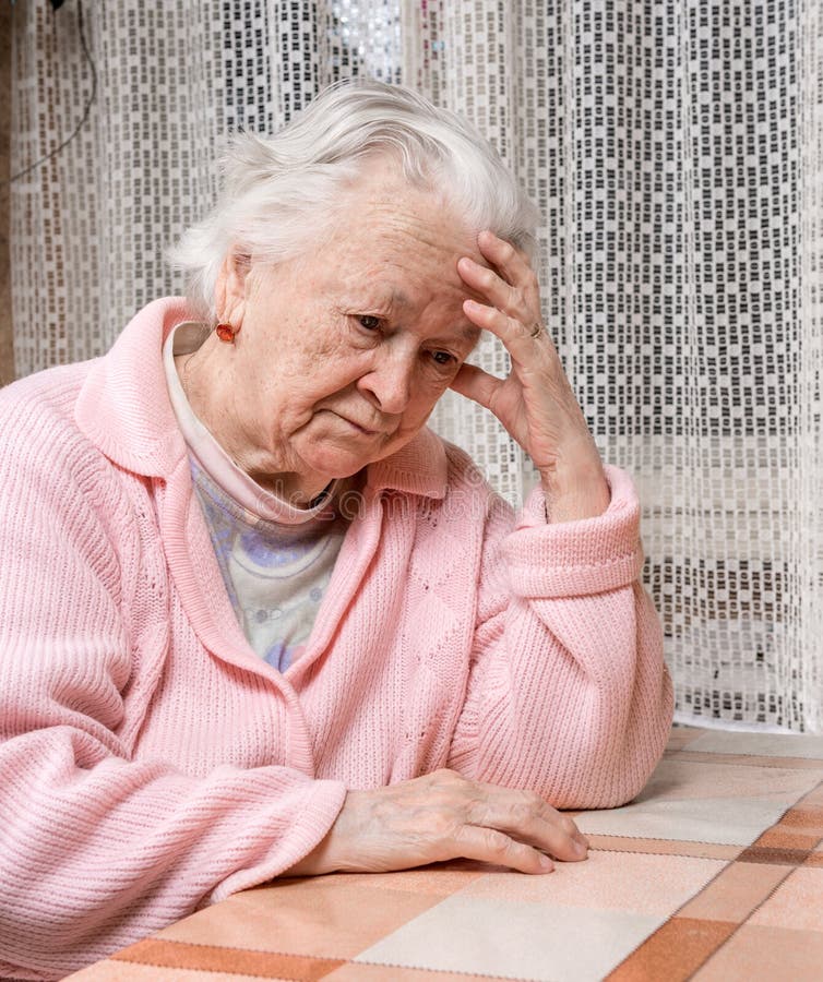 Old Sad Woman At Home Stock Photo - Image: 49651686