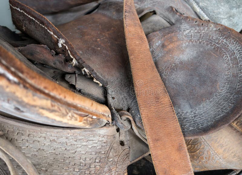 Old saddle stock photo. Image of ponys, buckle, ranch - 74398350