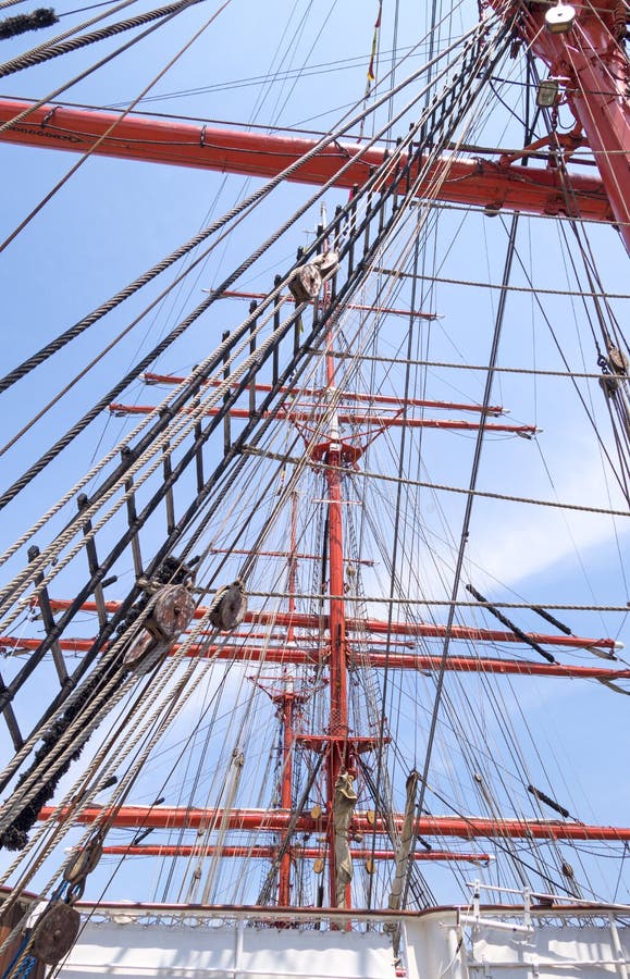 Old sailing boat rigging stock image. Image of knot, antique - 44675613