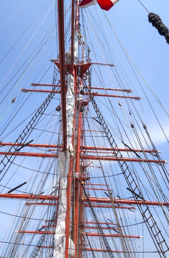 Old sailing boat rigging stock photo. Image of rope, rigging - 45209784