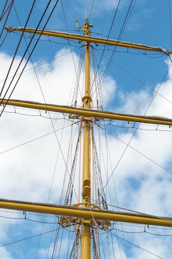 Old sailing boat rigging stock photo. Image of rigging - 92812164