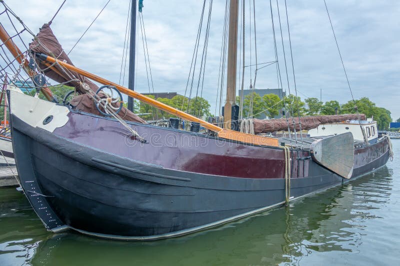 Old Sailing Cargo Ship in Amsterdam Stock Photo - Image of ...