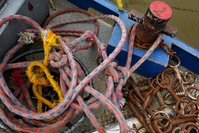 Sailing Rope on the Deck of River Ferry Stock Photo - Image of marine ...