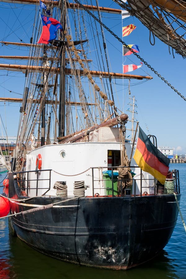 Old sailing ship stock image. Image of sail, habour, moored - 11810727