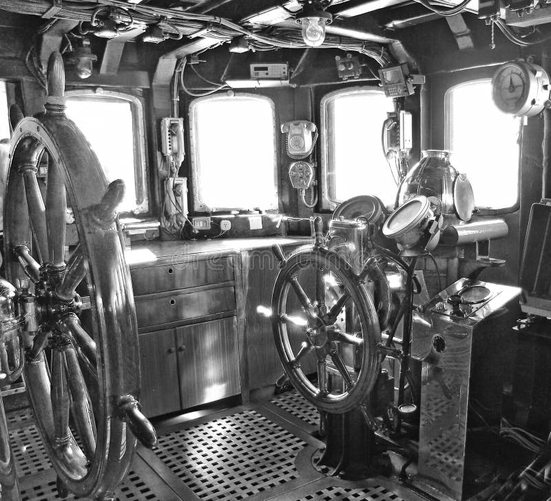 Old Sailing Ship Commander Deck Stock Image - Image of yacht, white ...