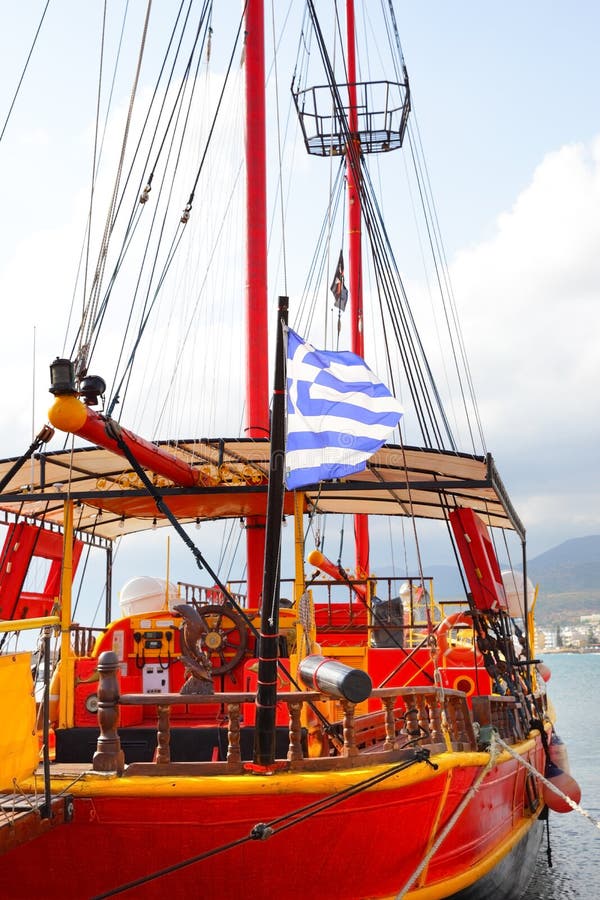 Old sailing ship stock image. Image of boat, crete, classic - 56523991