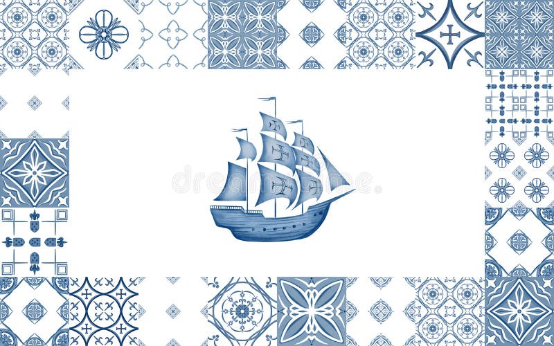 An Old Sailing Ship Simple Silhouette Framed in a Mediterranean ...