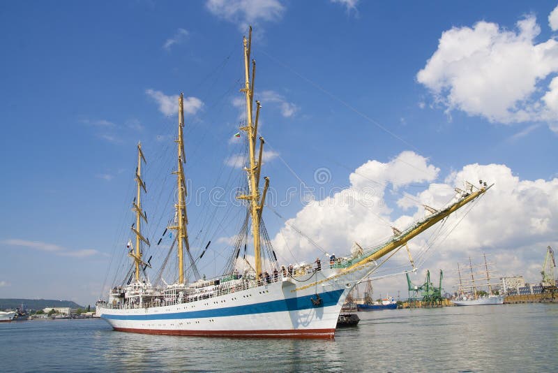 Old sailing vessel stock image. Image of ocean, port - 36499129
