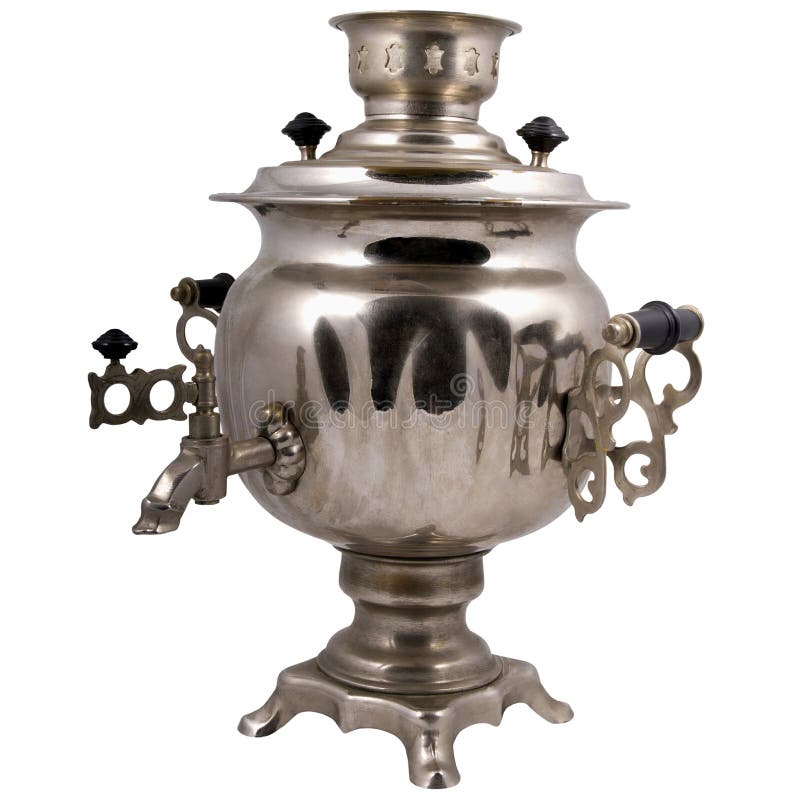 Old Samovar Made of White Metal Stock Photo - Image of decoration ...