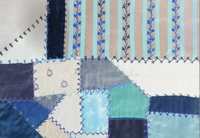Vintage Patches Put Together in Geometric Pattern Show Artful Stitching ...