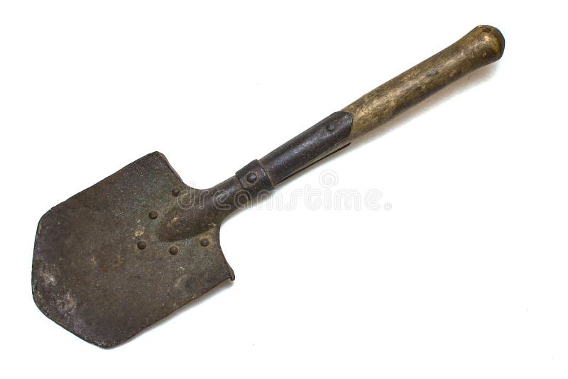 Old Sapper Shovel on White Natural Background Stock Image - Image of ...