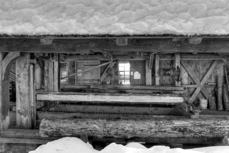 Old sawmill stock photo. Image of black, wood, trunk, lumber - 8396560
