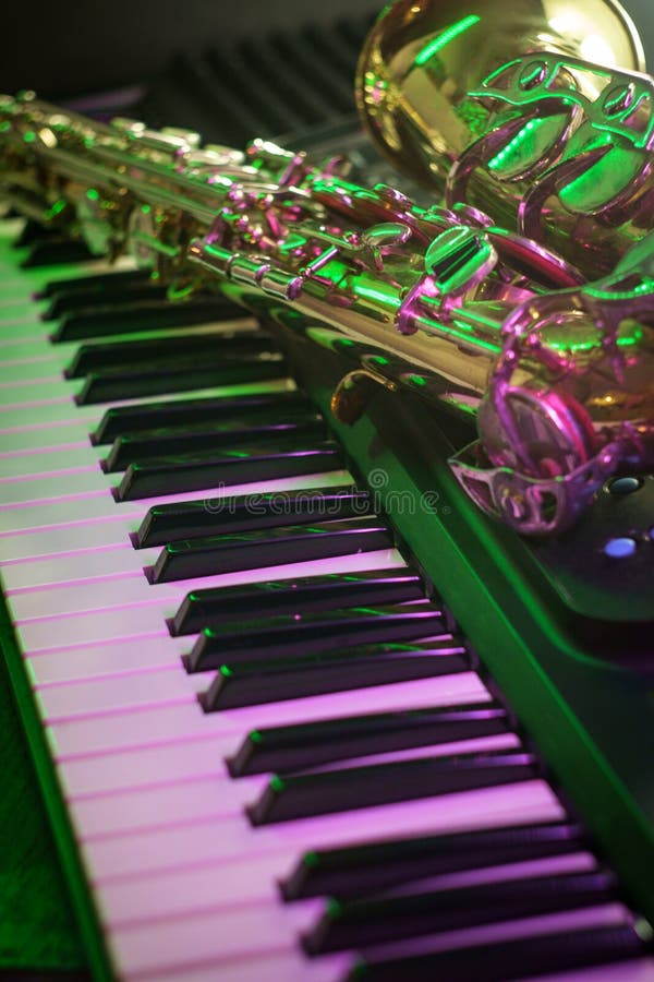 Old Saxophone Piano Keyboard Stock Image - Image of piano, wind: 145587779