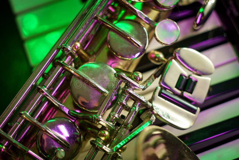 Old Saxophone Piano Keyboard Stock Photo - Image of sound, board: 145587800