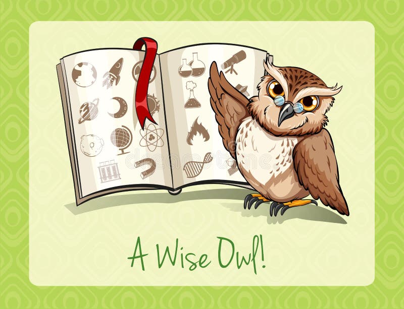 Cartoon wise old owl stock vector. Illustration of cartoon - 37036391