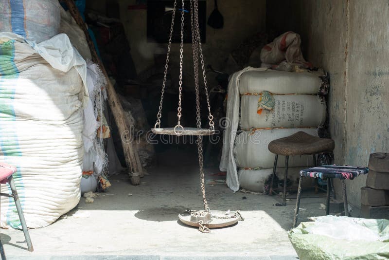 Old Scale on Bazaar or Market Store at Souk in Damascus Stock Photo ...