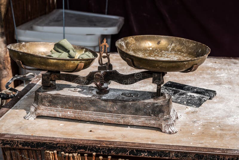 Ancient balance stock photo. Image of measure, kilogram - 34038558