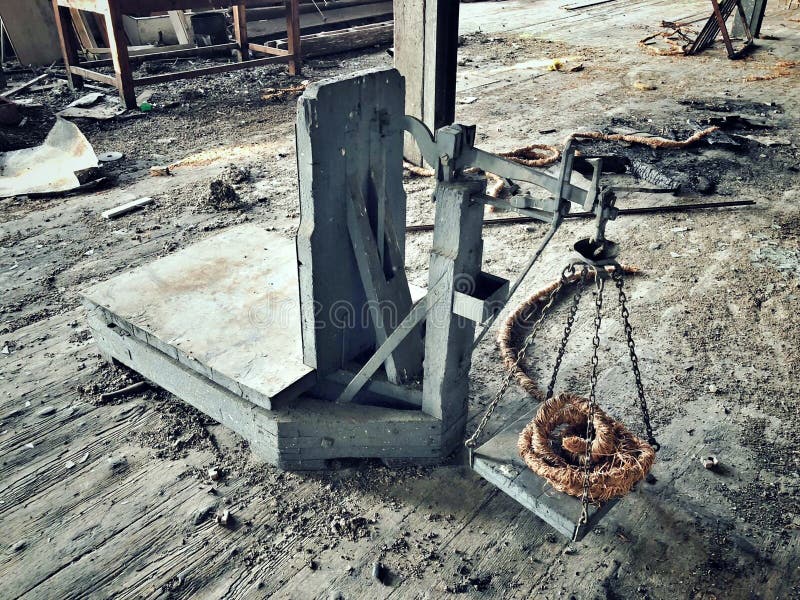 An old scales in a factory stock image. Image of building - 181098209