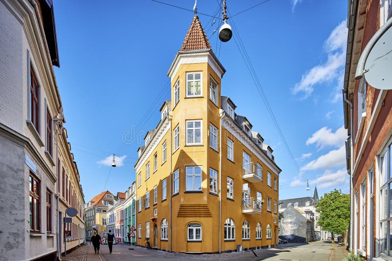 Old Scandinavian Triangle Building in a Narrow Street Editorial Stock ...