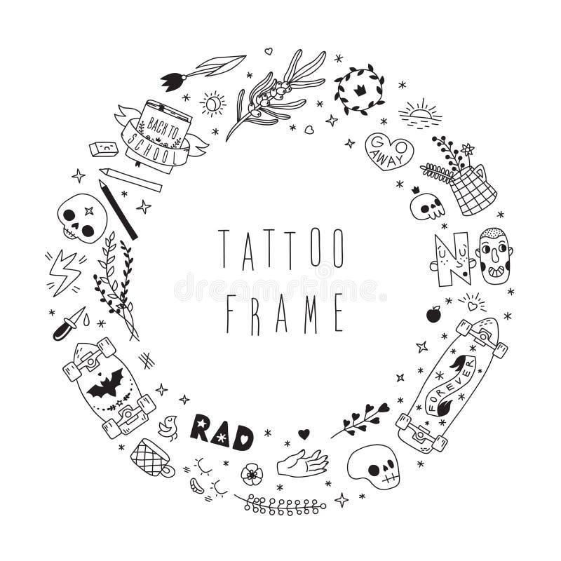 Tattoo circle stock vector. Illustration of halftone - 12154287