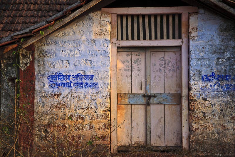 Old School Building in Rural India Stock Photo - Image of architecture ...