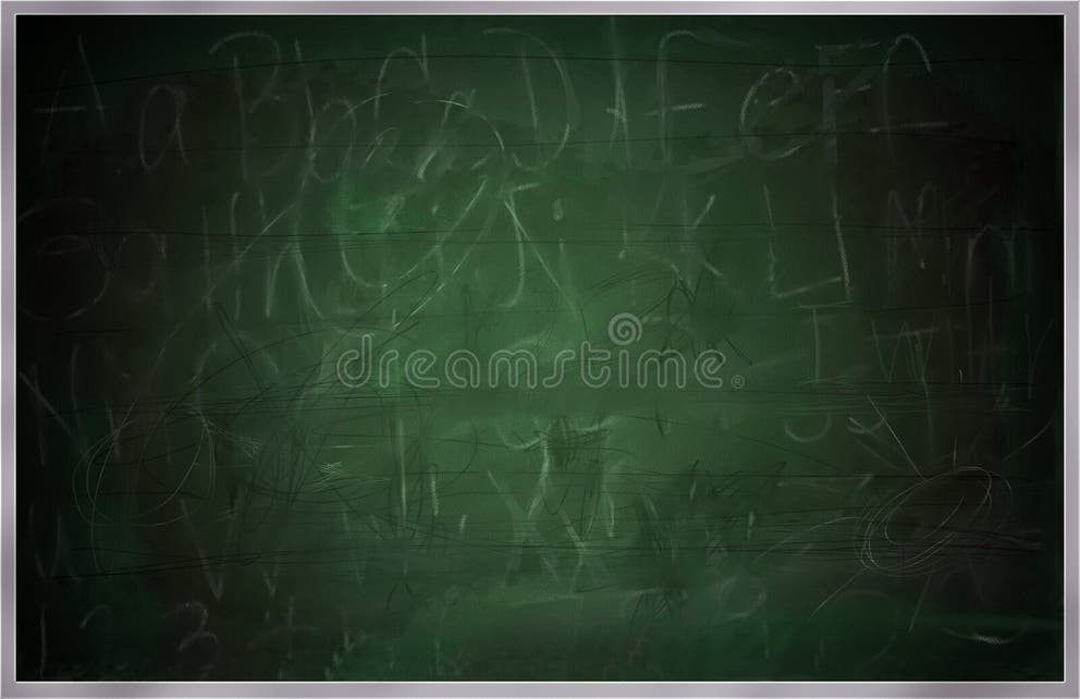 Old School Chalkboard, Greenboard or Blackboard Stock Illustration ...