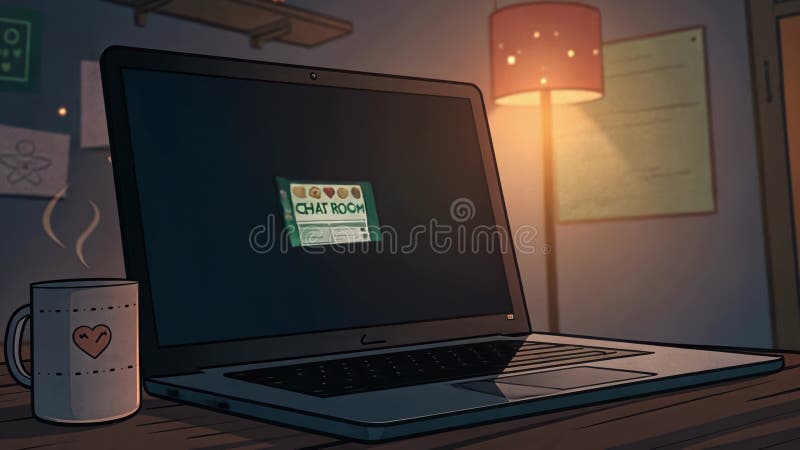 Chat Room Interface a Lively Chat Room Scene with Scrolling Messages in ...