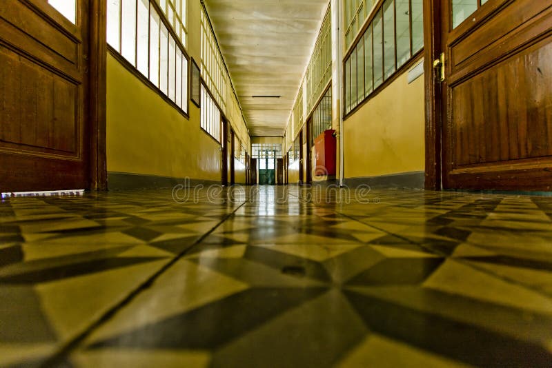 Old School Corridor stock photo. Image of century, interior - 5818428