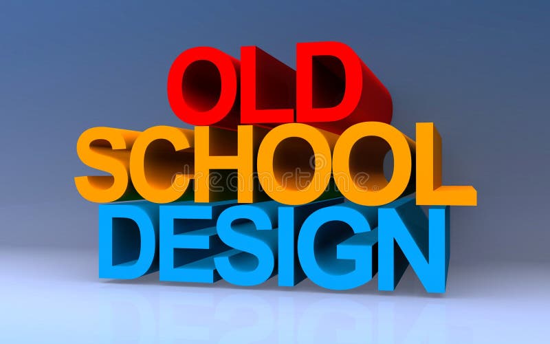 Old school design on blue stock illustration. Illustration of timeless ...