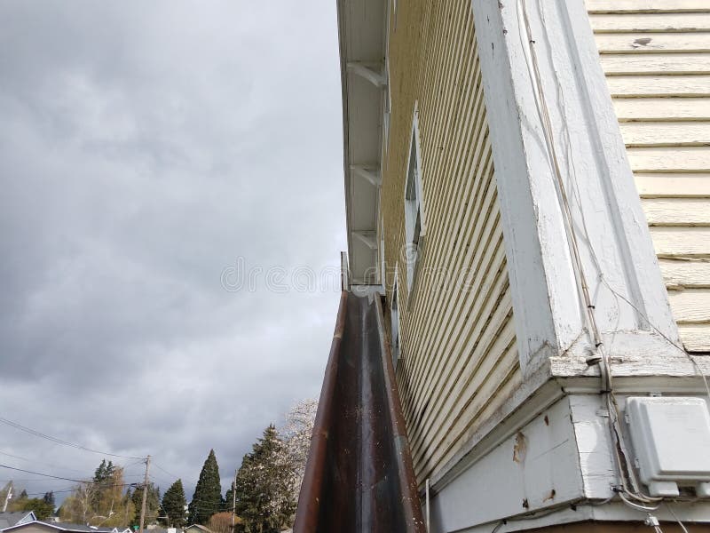 Old School with Emergency Fire Escape Slide Stock Photo - Image of ...