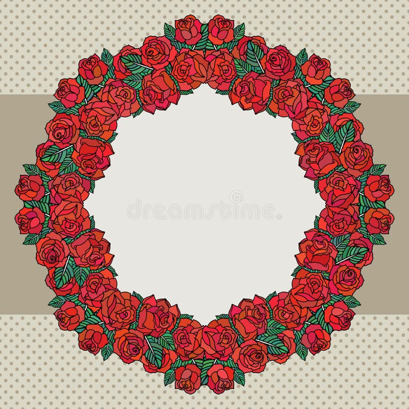 Old School Frame with Roses and Birds. Vector Illustration. Stock ...