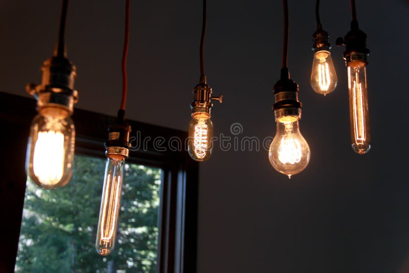 Old School Light Bulbs stock photo. Image of long, middle - 52188810