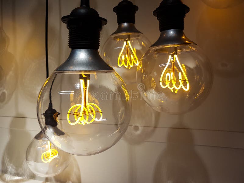 Old school light bulbs stock photo. Image of glass, black - 103956798
