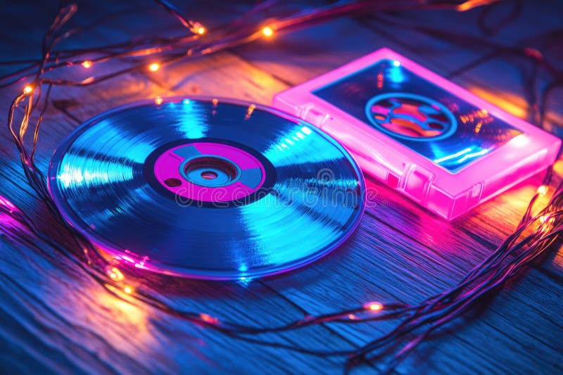 Old School Music Storage on Wood Stock Image - Image of vintage, vinyl ...